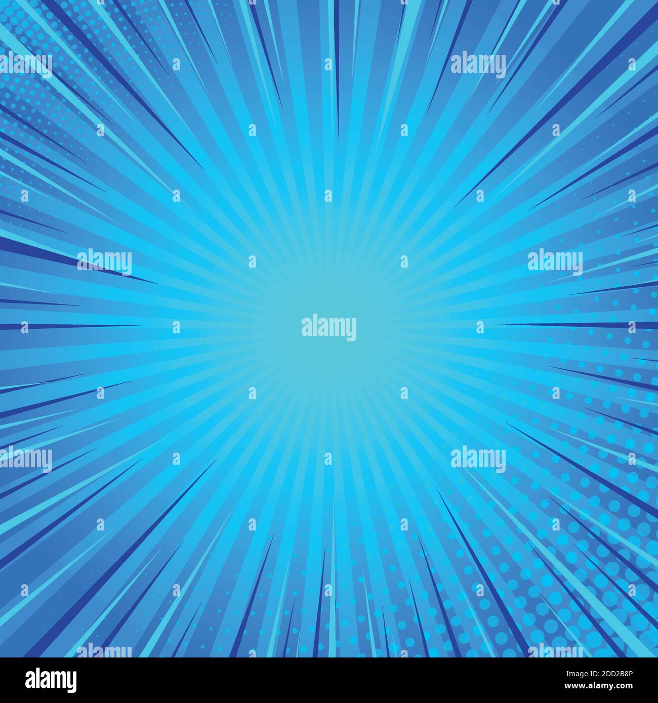 Blue comic zoom with lines and dots - Vector illustration Stock Vector ...