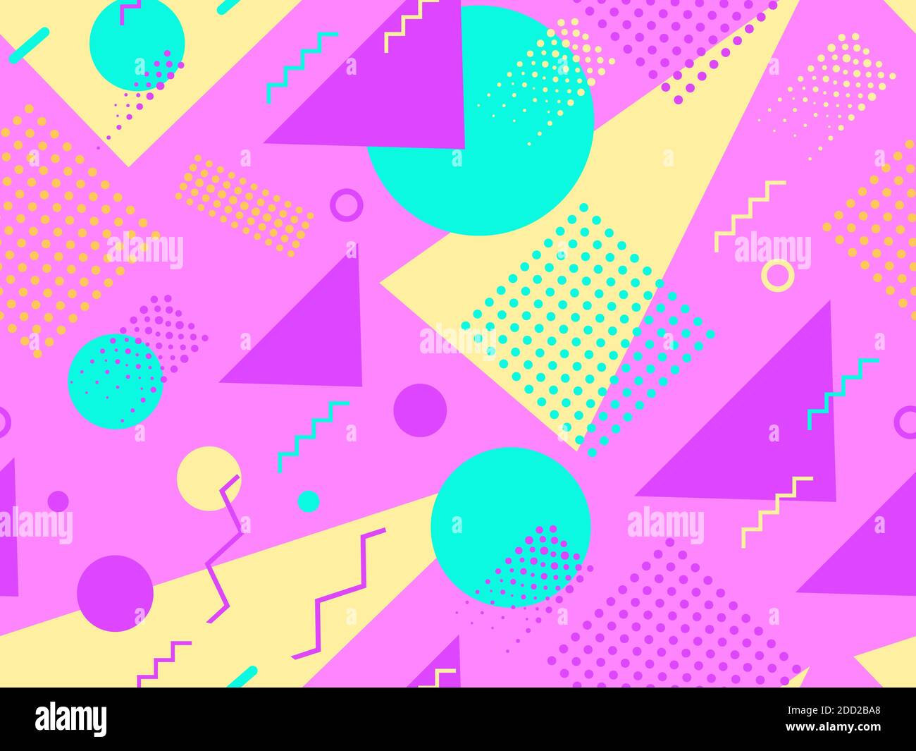 Seamless pattern with geometric shapes in the style of the 80s ...