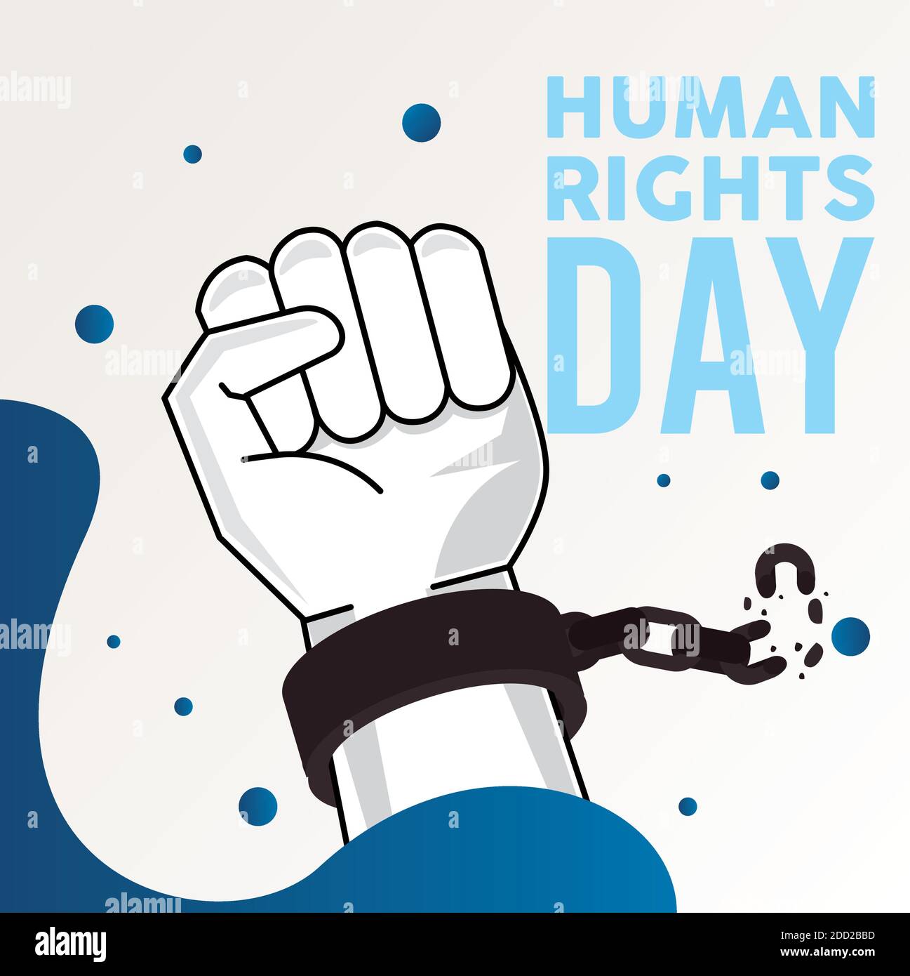 human rights day poster with hand breaking handcuffs vector ...