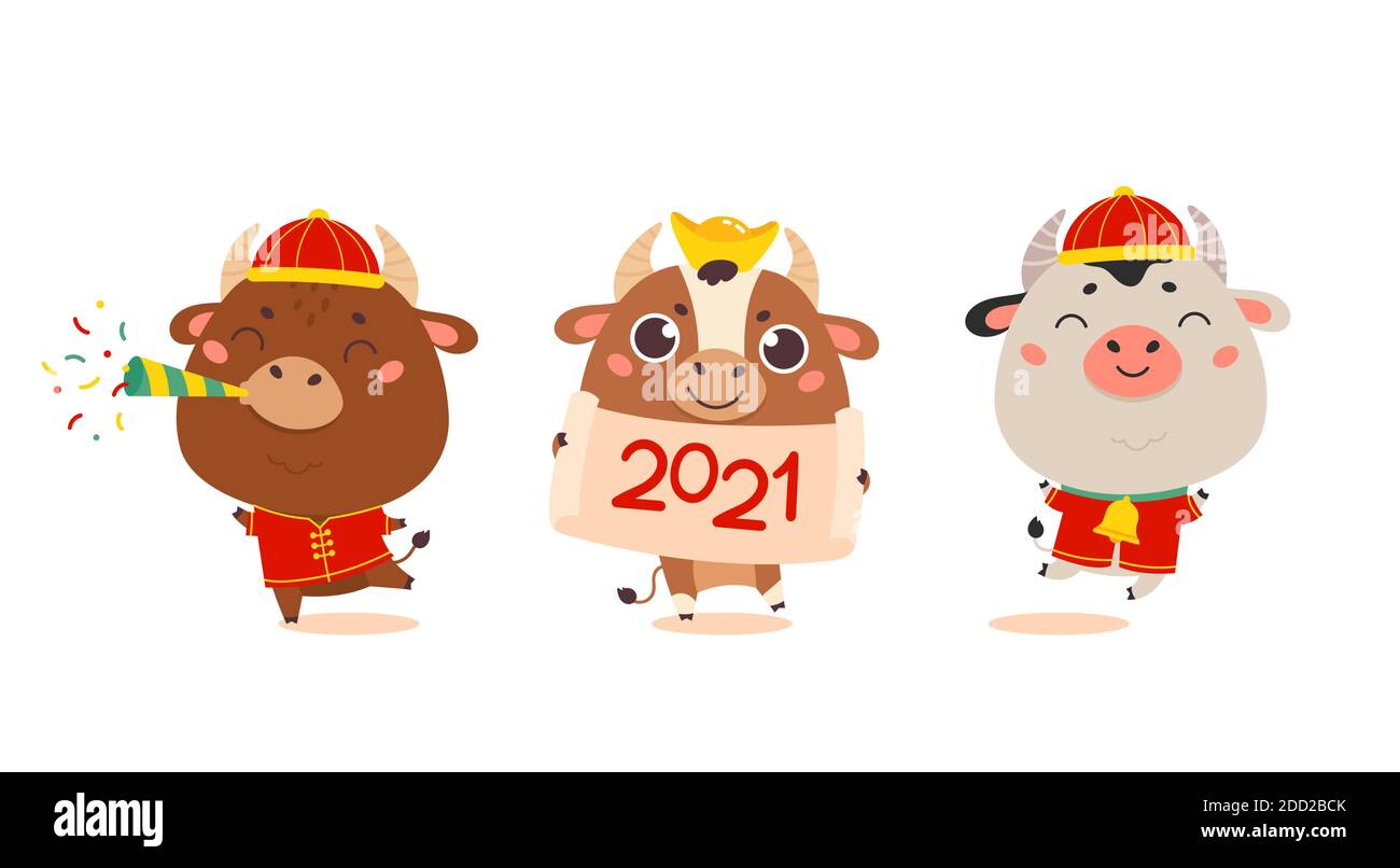 Christmas design template with cute oxen Stock Vector Image & Art - Alamy