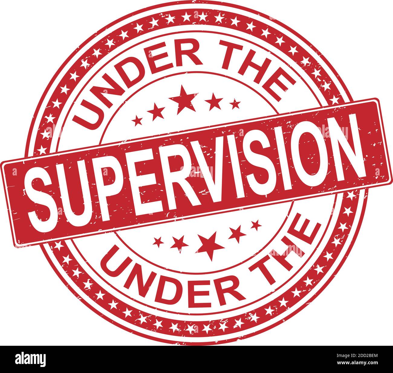 Rubber stamping that says under the supervision Stock Vector Image ...