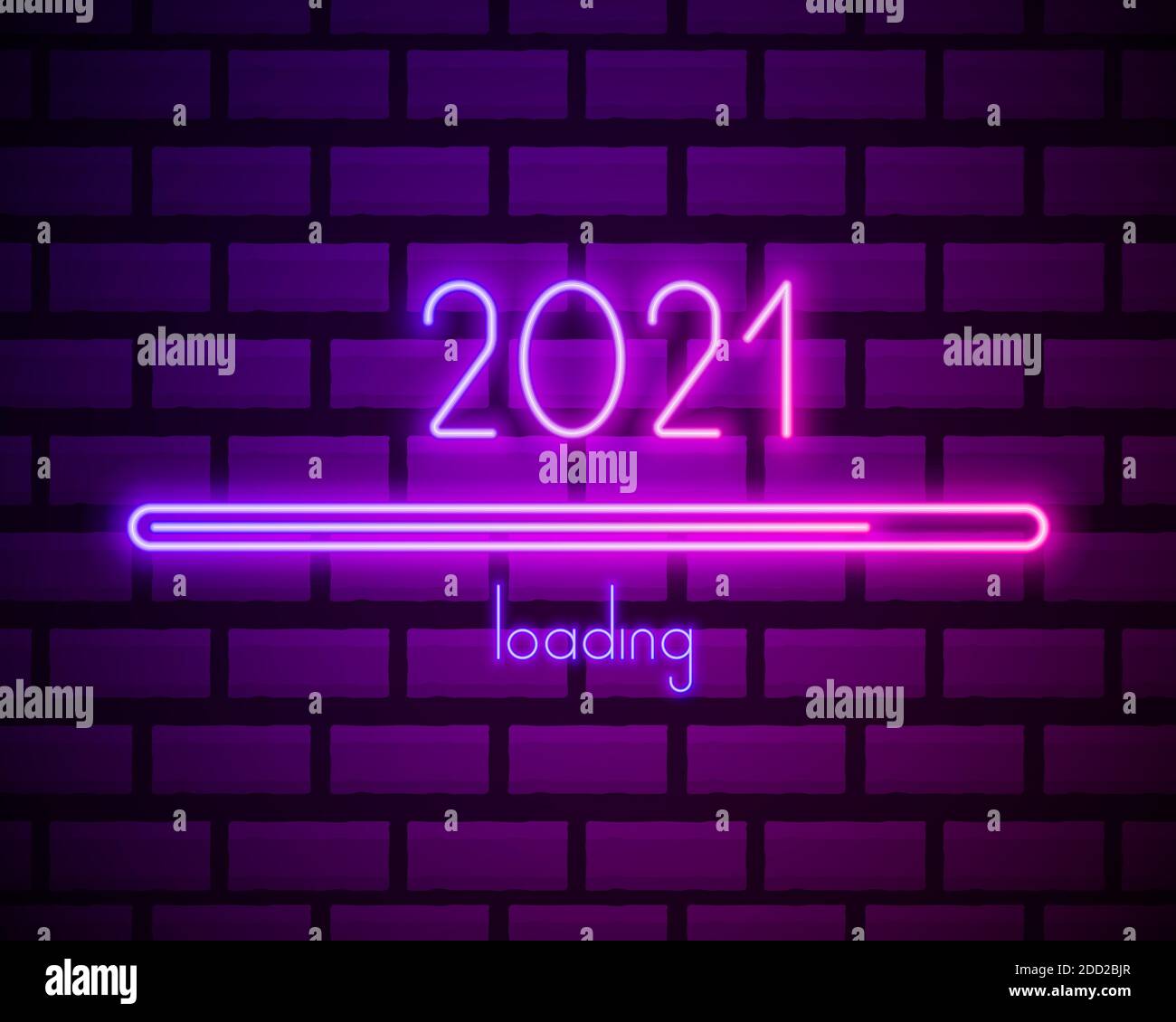 2021 Neon Text. 2021 New Year Design template. Light Banner. Vector ...