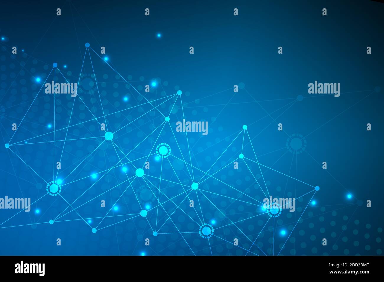 Geometric Abstract Background With Connected Line And Dots Structure