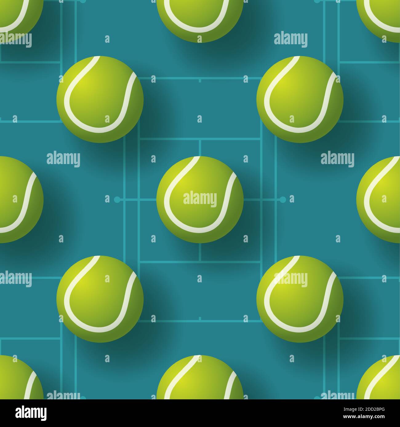 tennis ball seamless pettern vector illustration. realistic tennis ball ...
