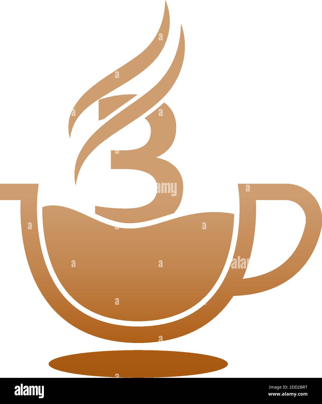 Coffee cup icon design number 3 logo concept Stock Vector Image & Art ...