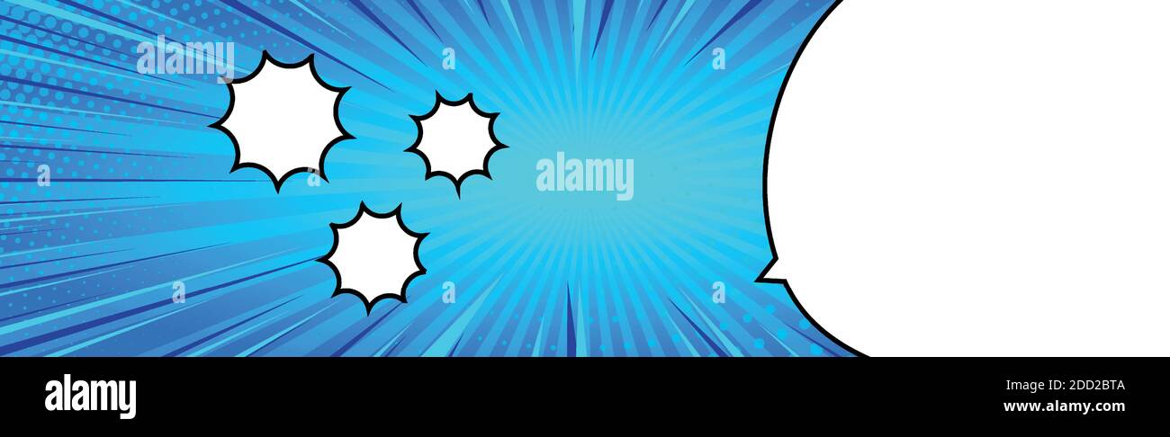 Blue comic zoom with lines and dots - Vector illustration Stock Vector ...