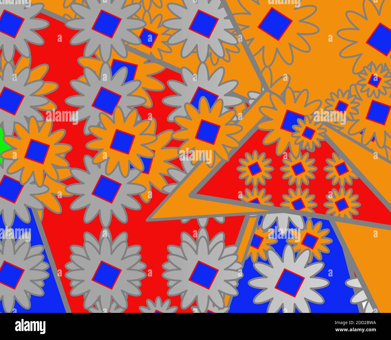 Colorful abstract flowers seamless pattern Stock Photo - Alamy