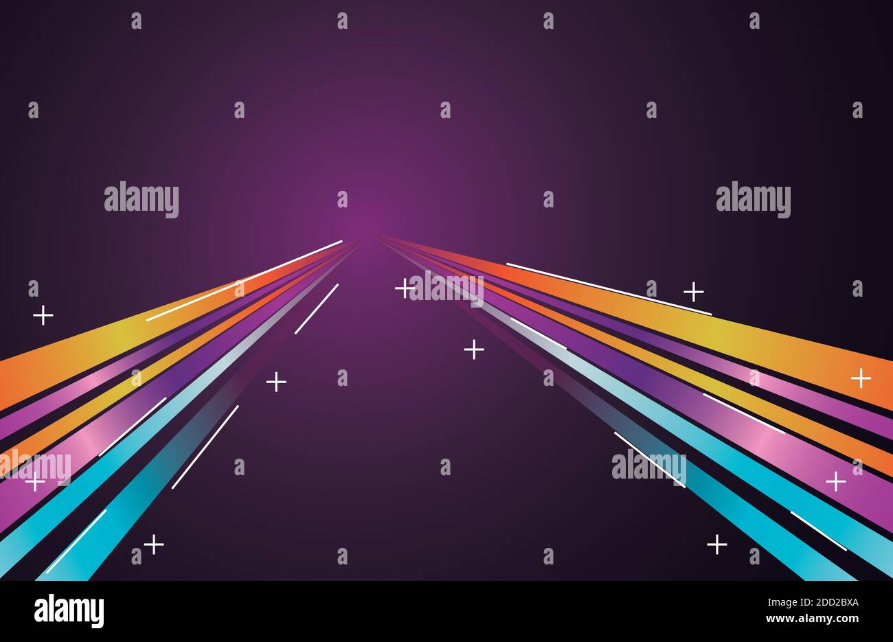 colorful light trail in blue with yellow and purple colors vector ...