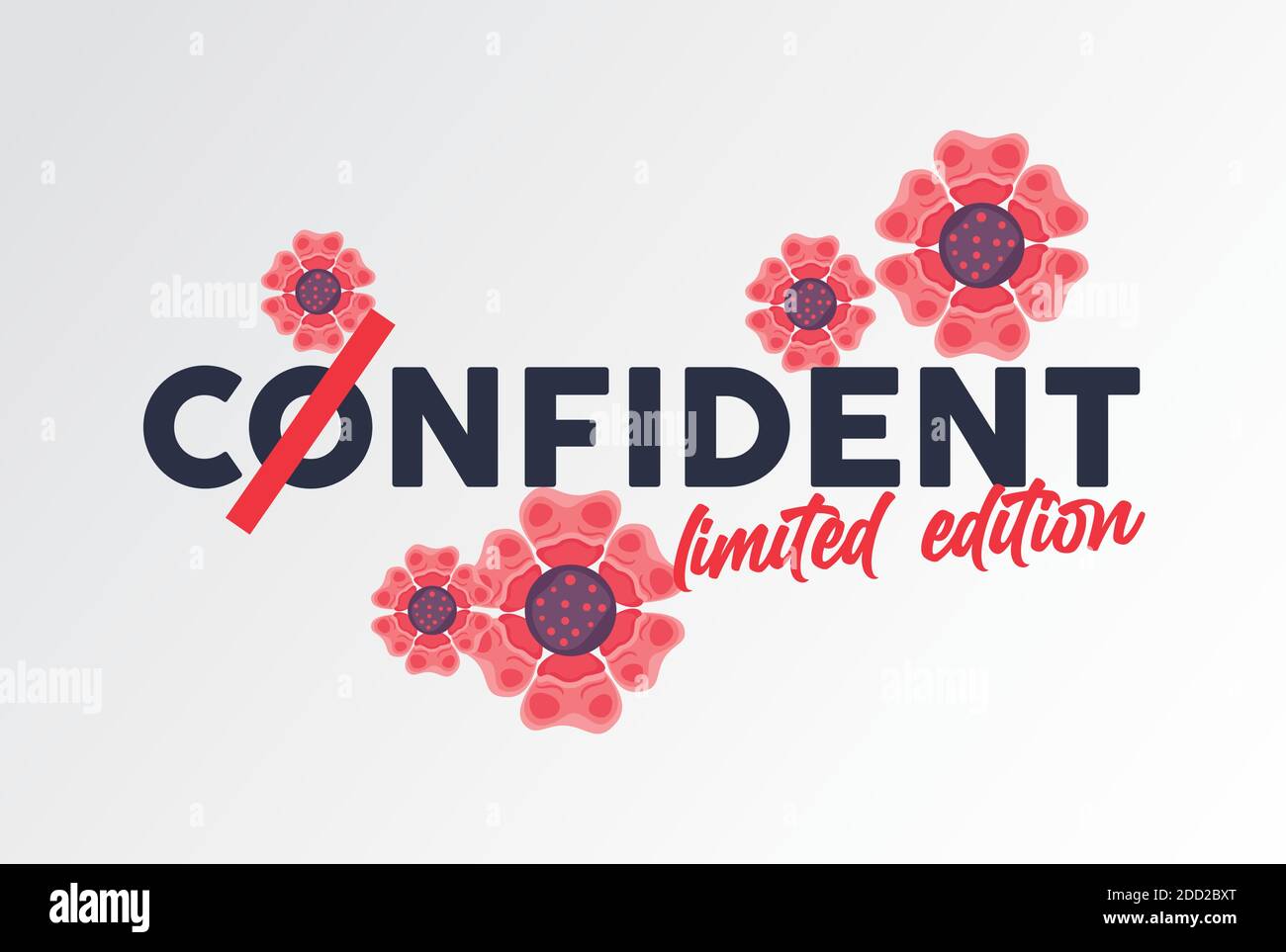 floral frame poster nature with confident word vector illustration ...