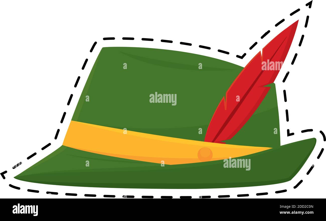 German hat oktoberfest beer celebration sticker icon- Vector Stock ...