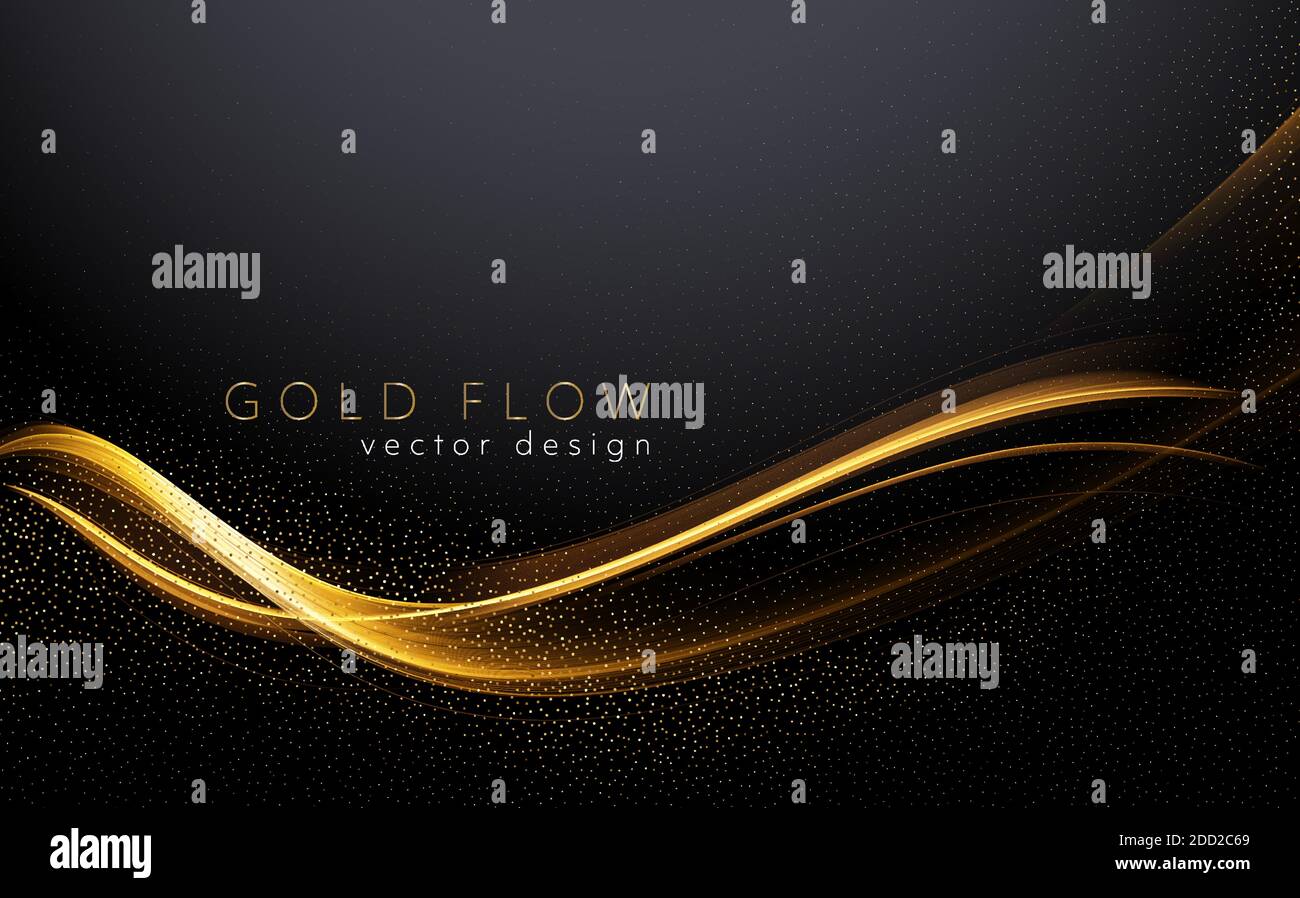 Abstract shiny color gold wave design element Stock Vector Image & Art ...