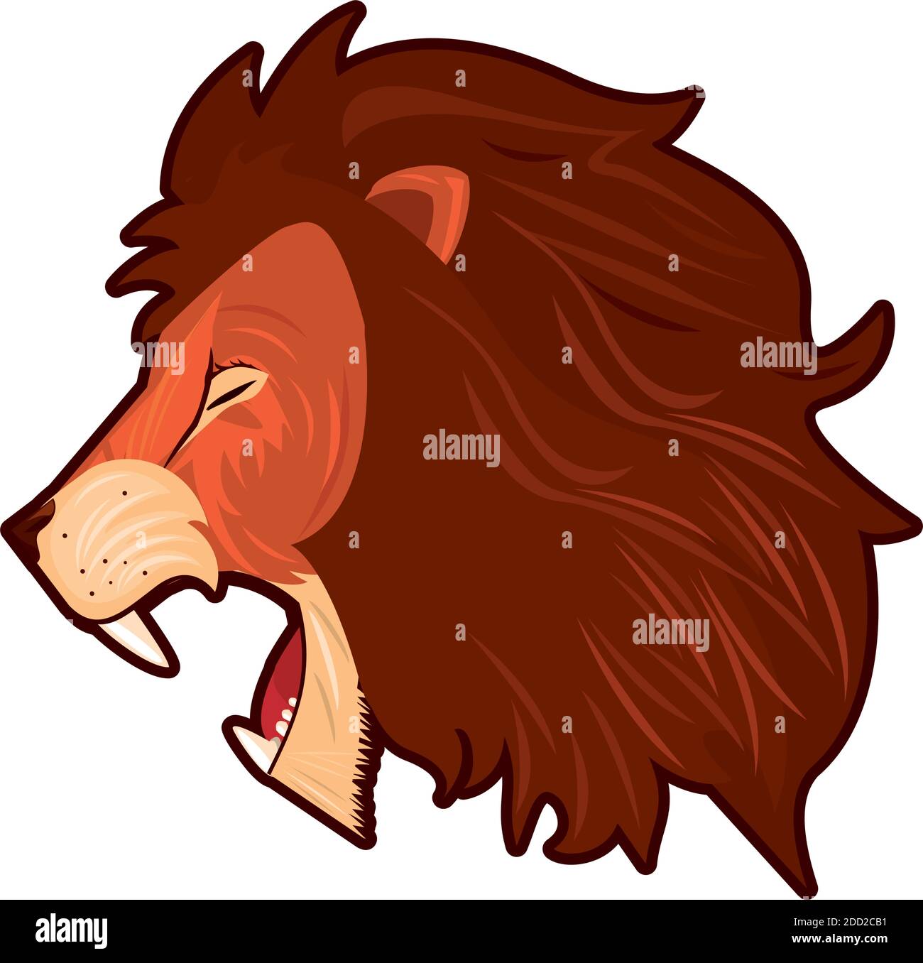 head of lion king profile colorful vector illustration design Stock ...