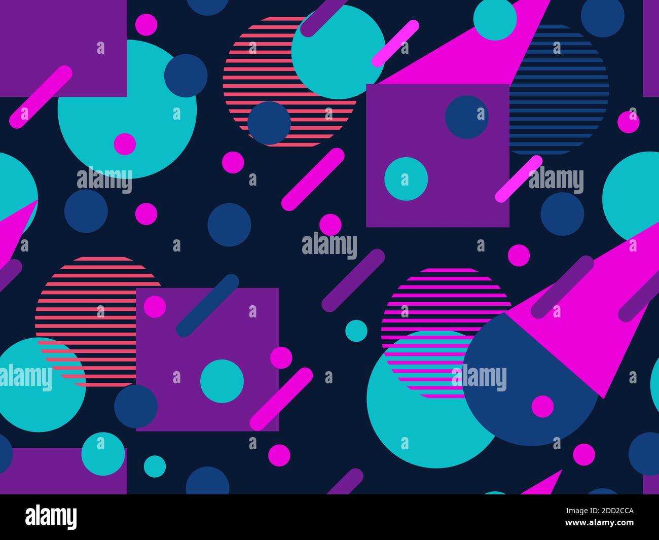 Seamless pattern with geometric shapes in the style of the 80s ...