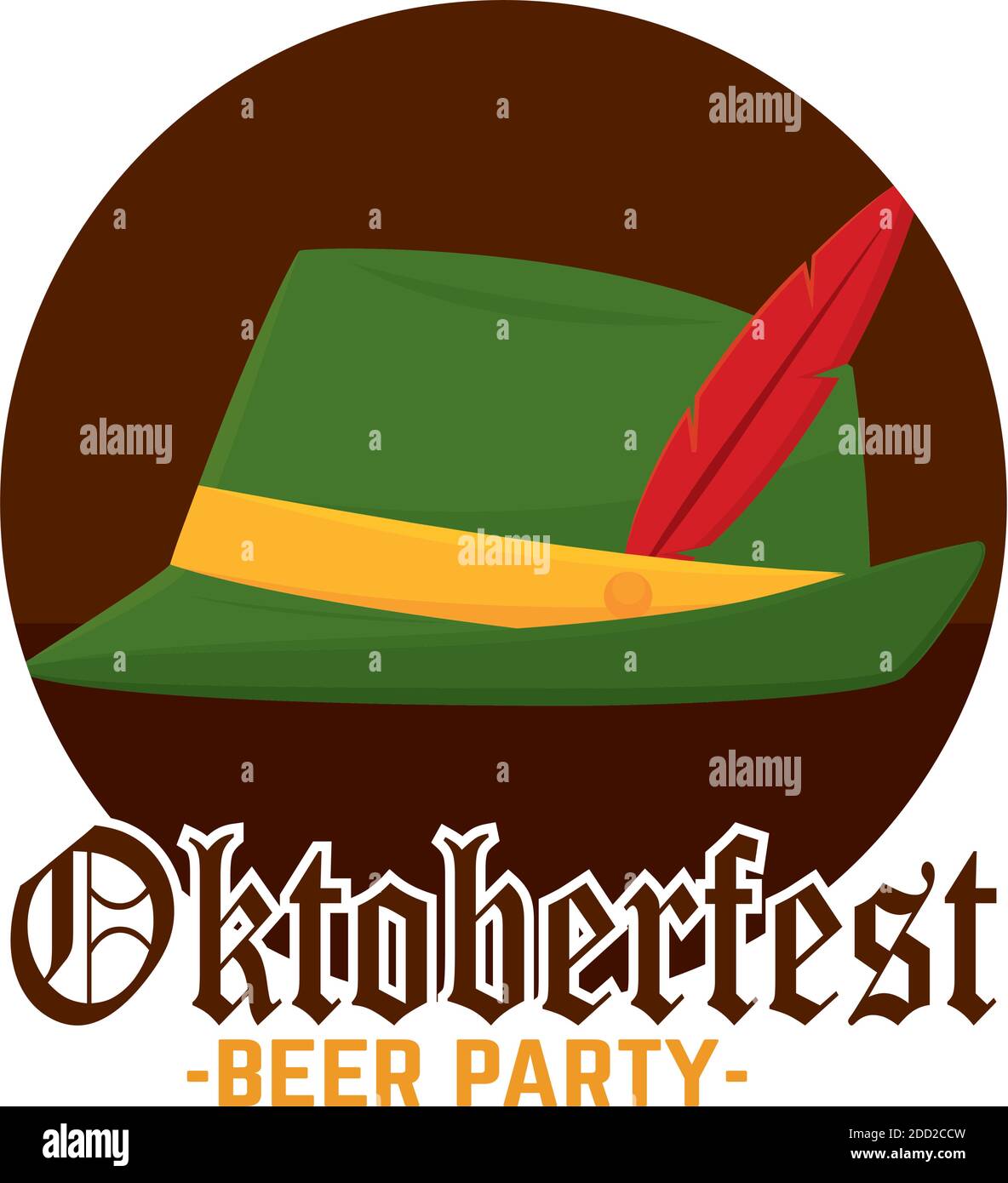Isolated german hat oktoberfest logo icon- Vector Stock Vector Image ...