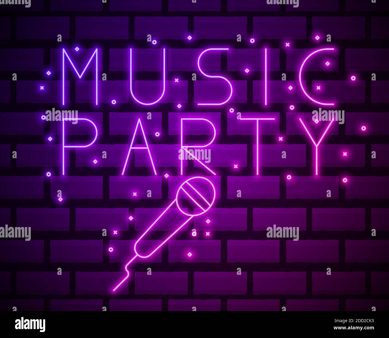 Karaoke party neon lamp Stock Vector Images - Alamy
