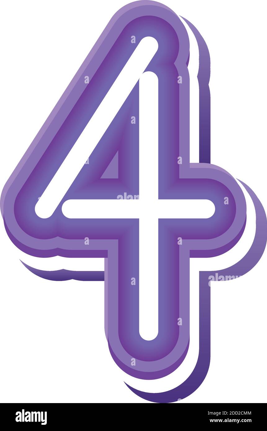 number 4 in purple neon font Stock Vector Image & Art - Alamy