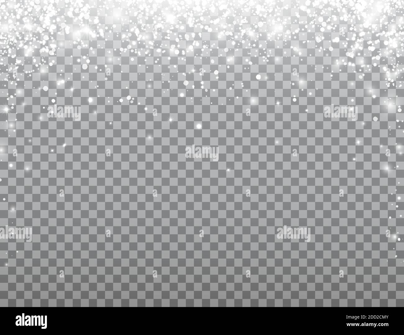 Shining snow frame. Merry Christmas card. Snow falling on transparent ...