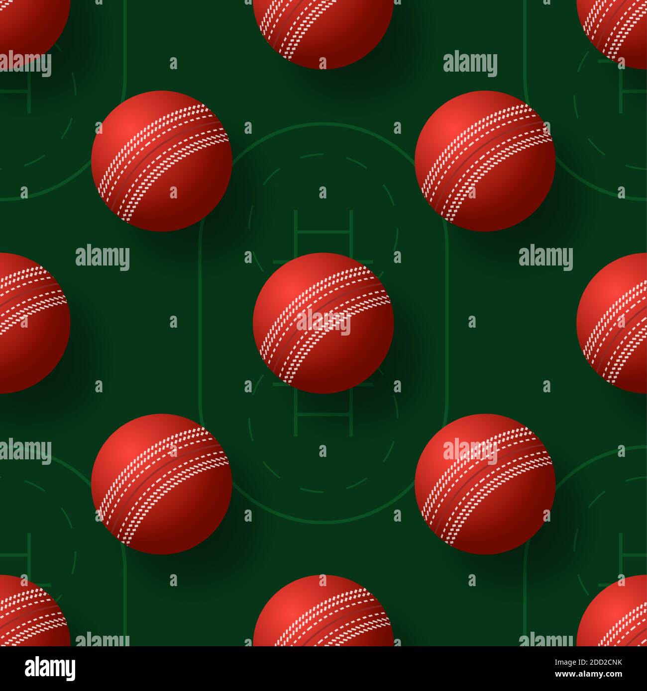 Cricket ball seamless pettern vector illustration. realistic cricket ...