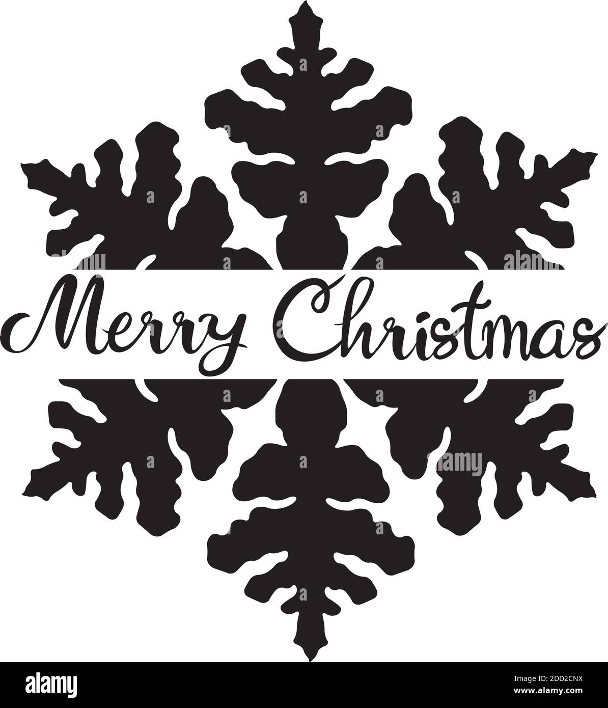 vector illustration of a Merry Christmas snowflake isolated on white ...