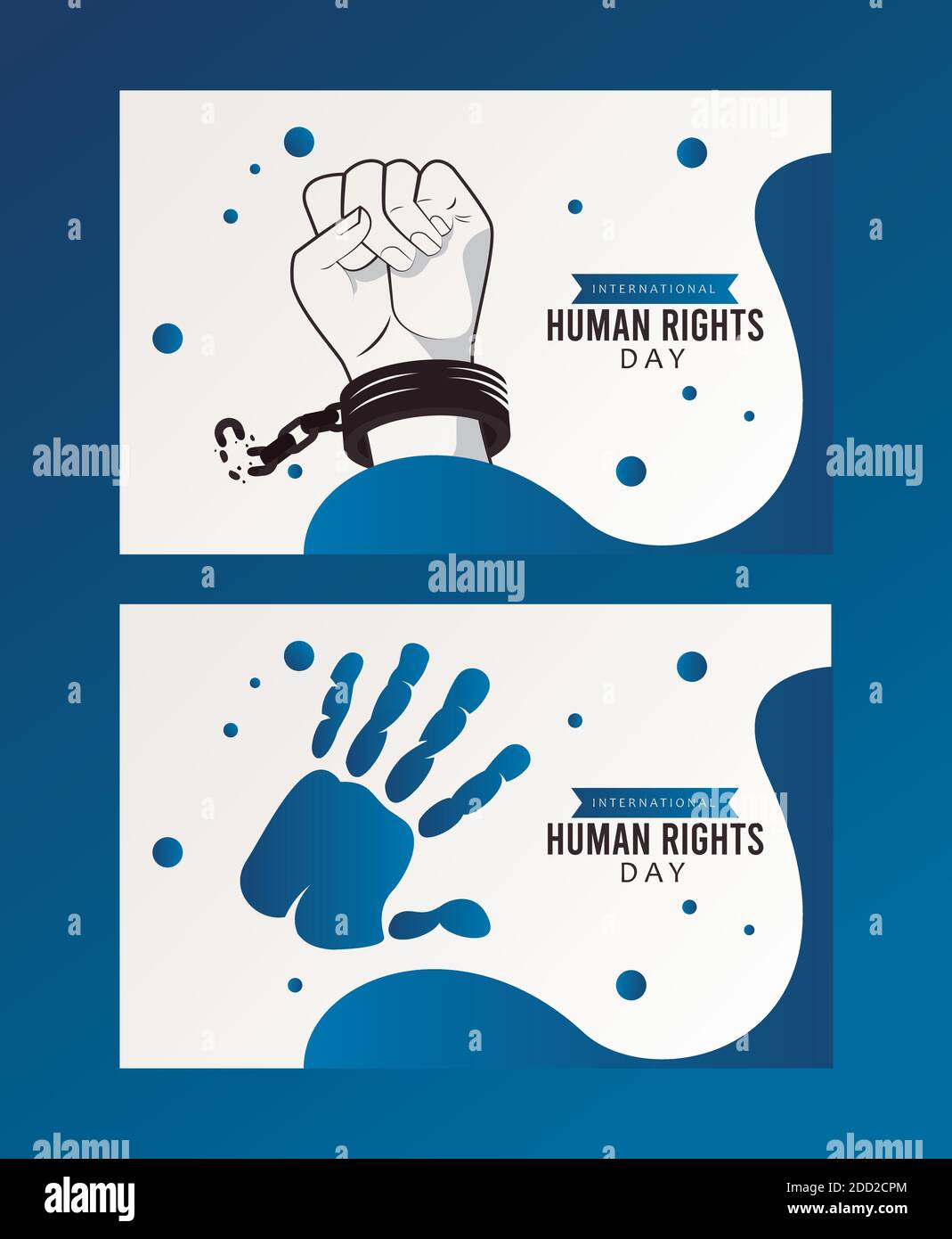 human rights day poster with hand breaking handcuff and handprint ...