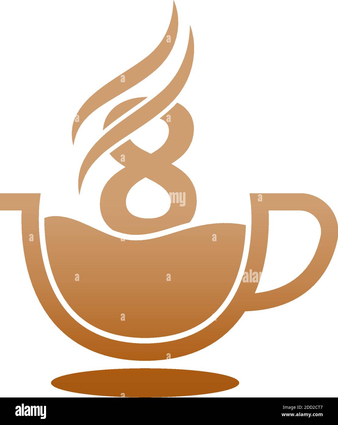 Coffee cup icon design number 8 logo concept Stock Vector Image & Art ...