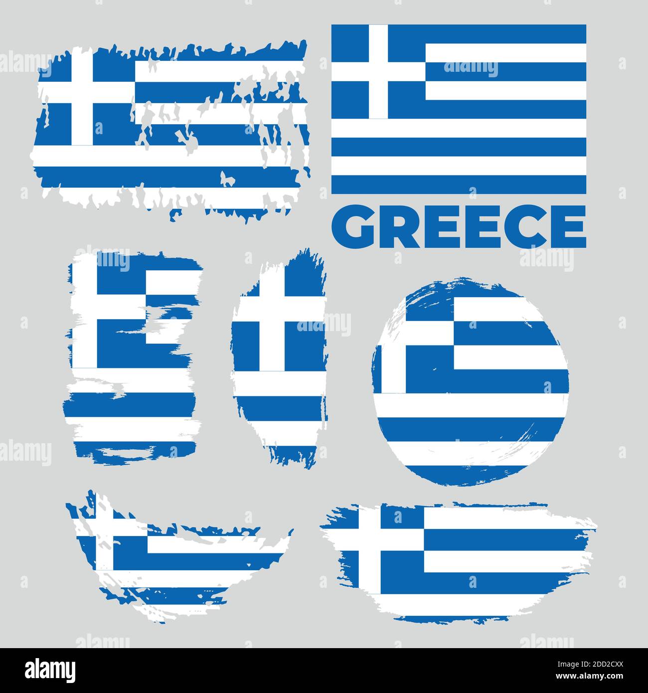 Greece flag, vector illustration on a gray background Stock Vector ...