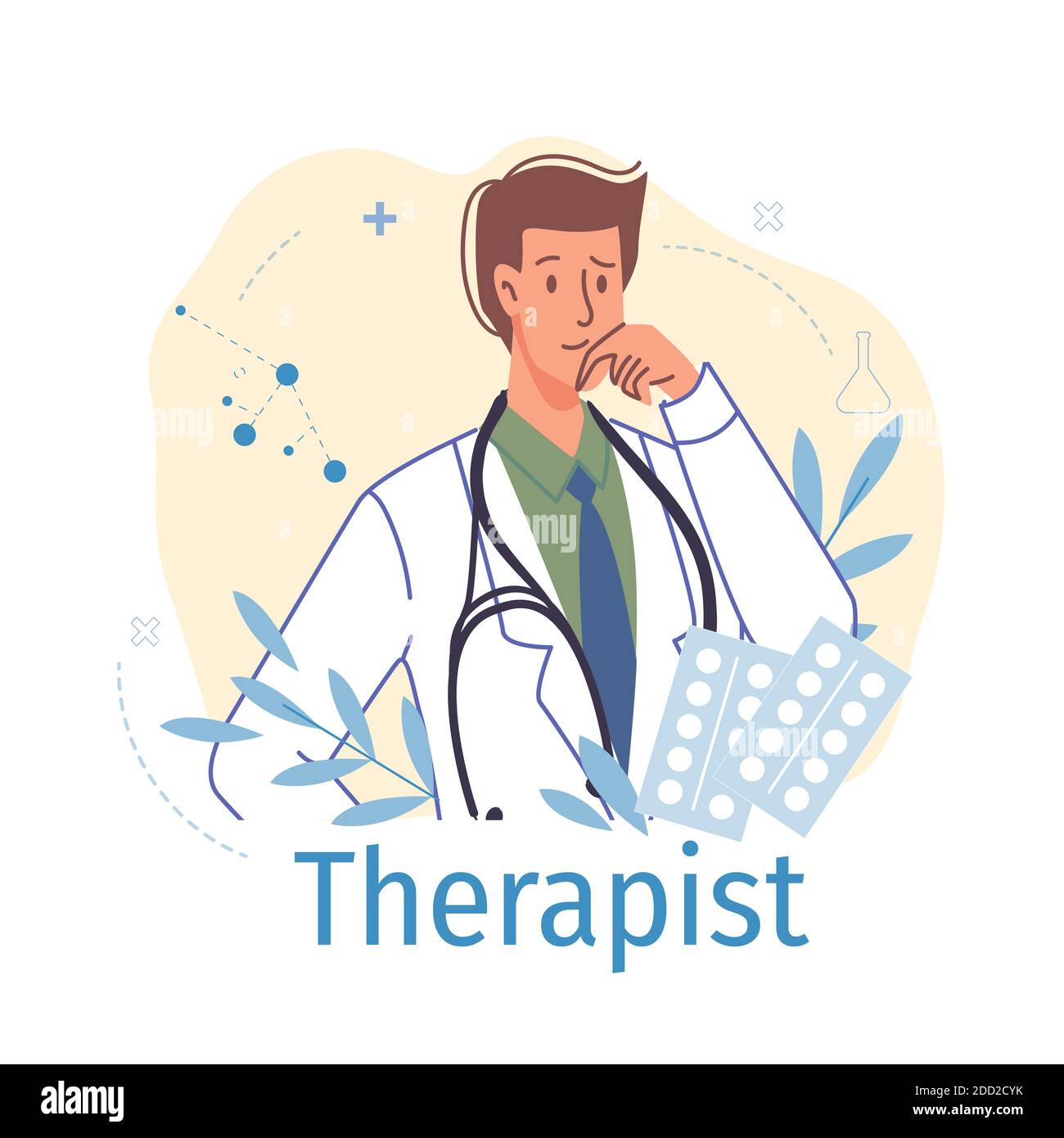 Flat cartoon doctor character vector illustration concept Stock Vector ...