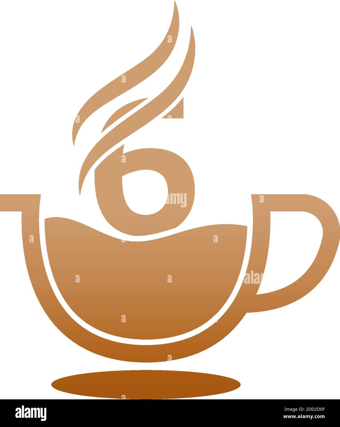 Coffee cup icon design number 6 logo concept Stock Vector Image & Art ...