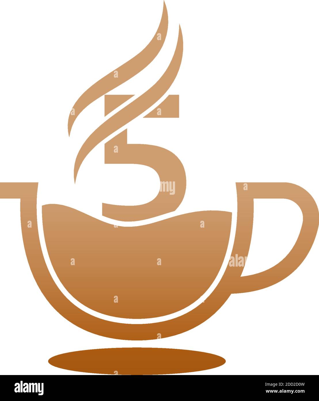 Coffee cup icon design number 5 logo concept Stock Vector Image & Art ...
