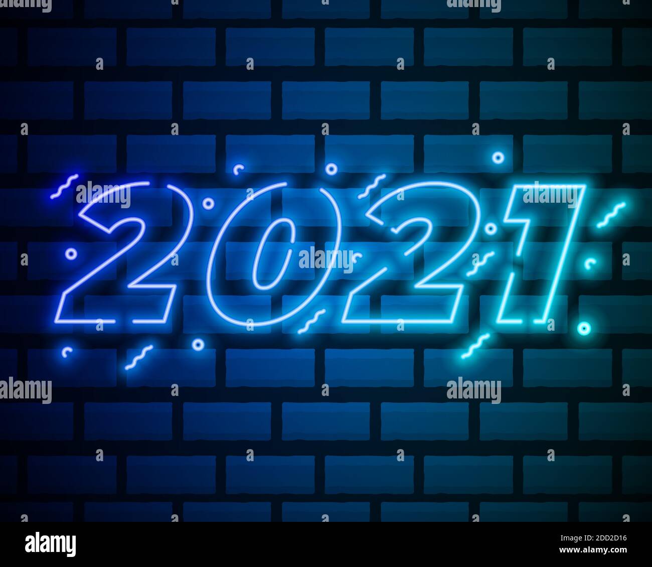 2021 Neon Text. 2021 New Year Design template. Light Banner. Vector ...