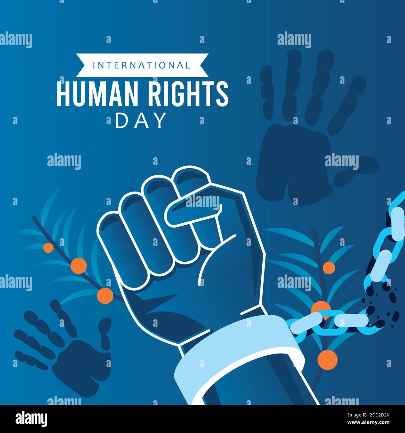 human rights day poster with hand breaking handcuffs vector ...