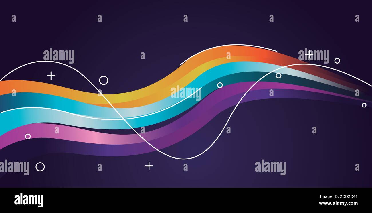 colorful light trail in blue with yellow and purple colors vector ...