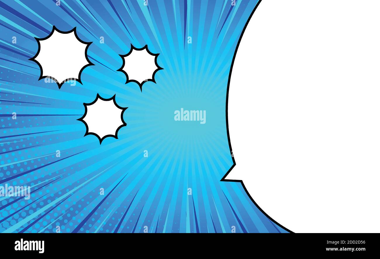 Blue comic zoom with lines and dots - Vector illustration Stock Vector ...