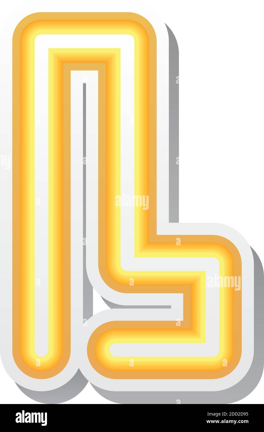 letter L in orange neon font Stock Vector Image & Art - Alamy