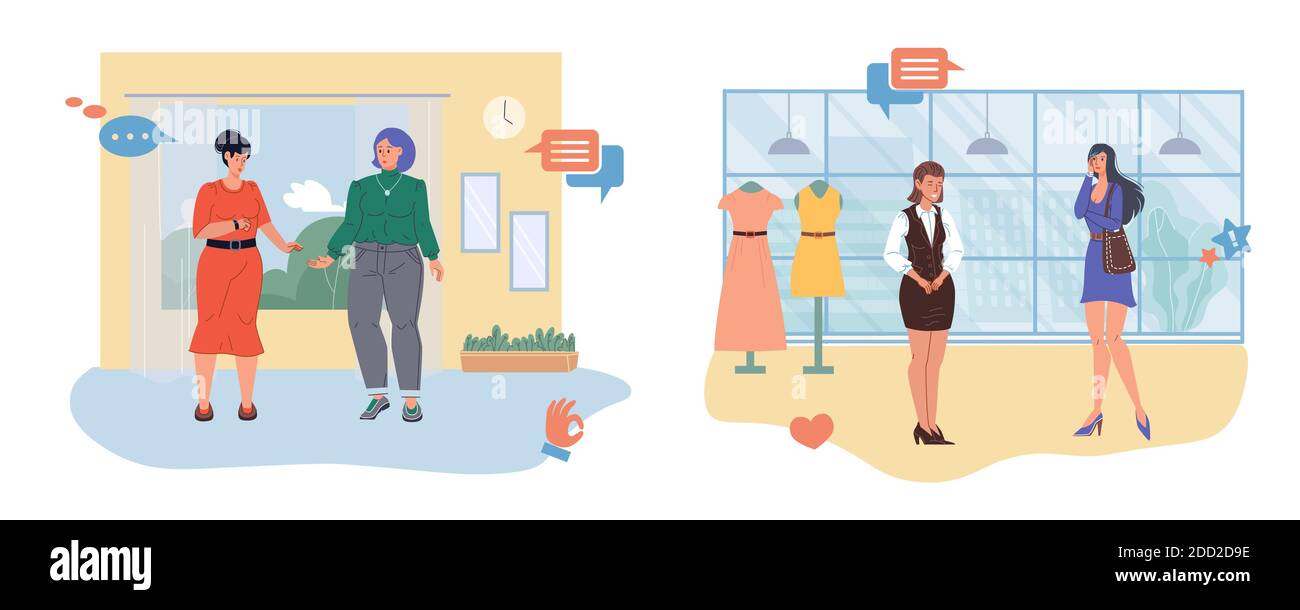 Flat cartoon characters set vector illustration concept Stock Vector ...