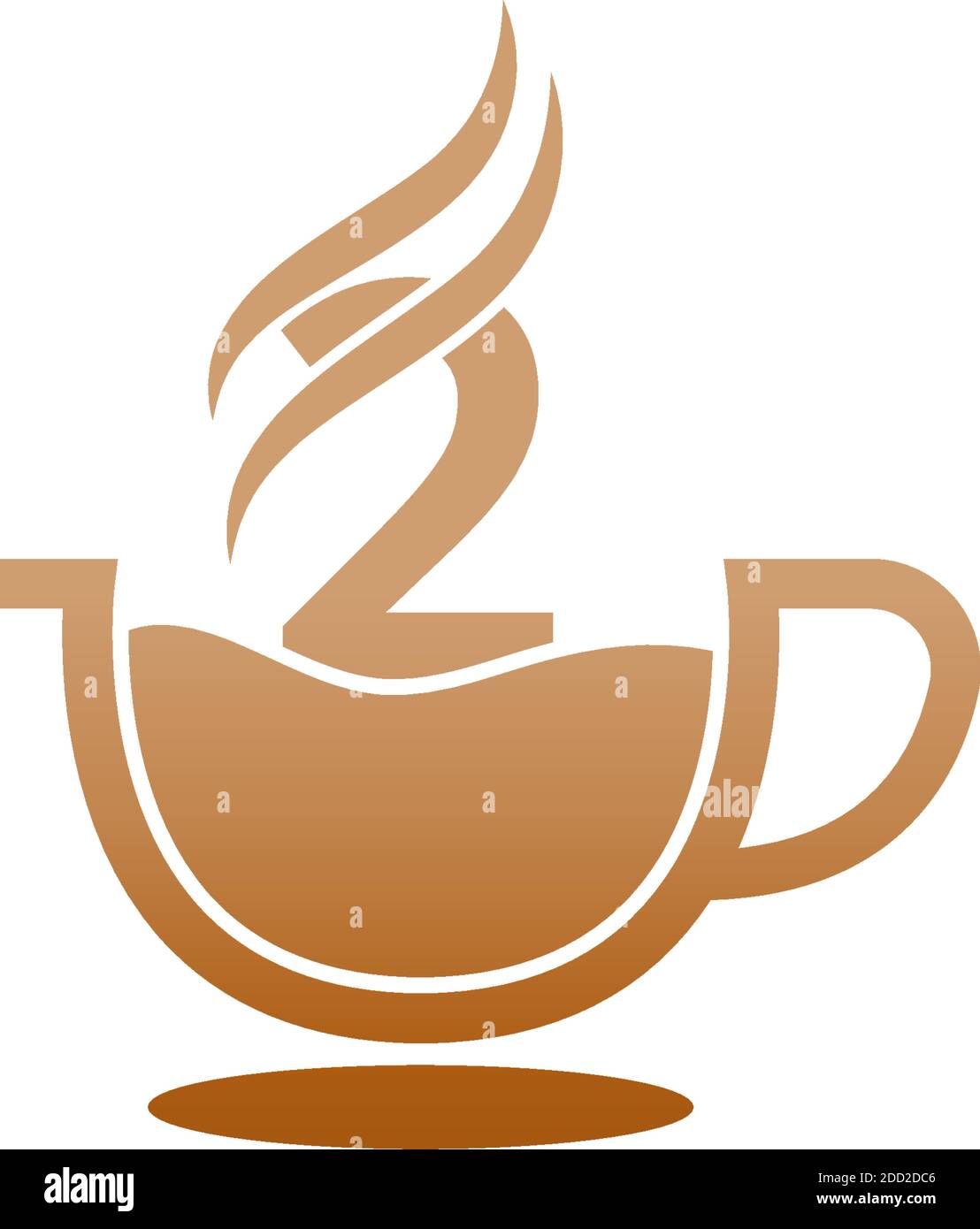 Coffee cup icon design number 2 logo concept Stock Vector Image & Art ...