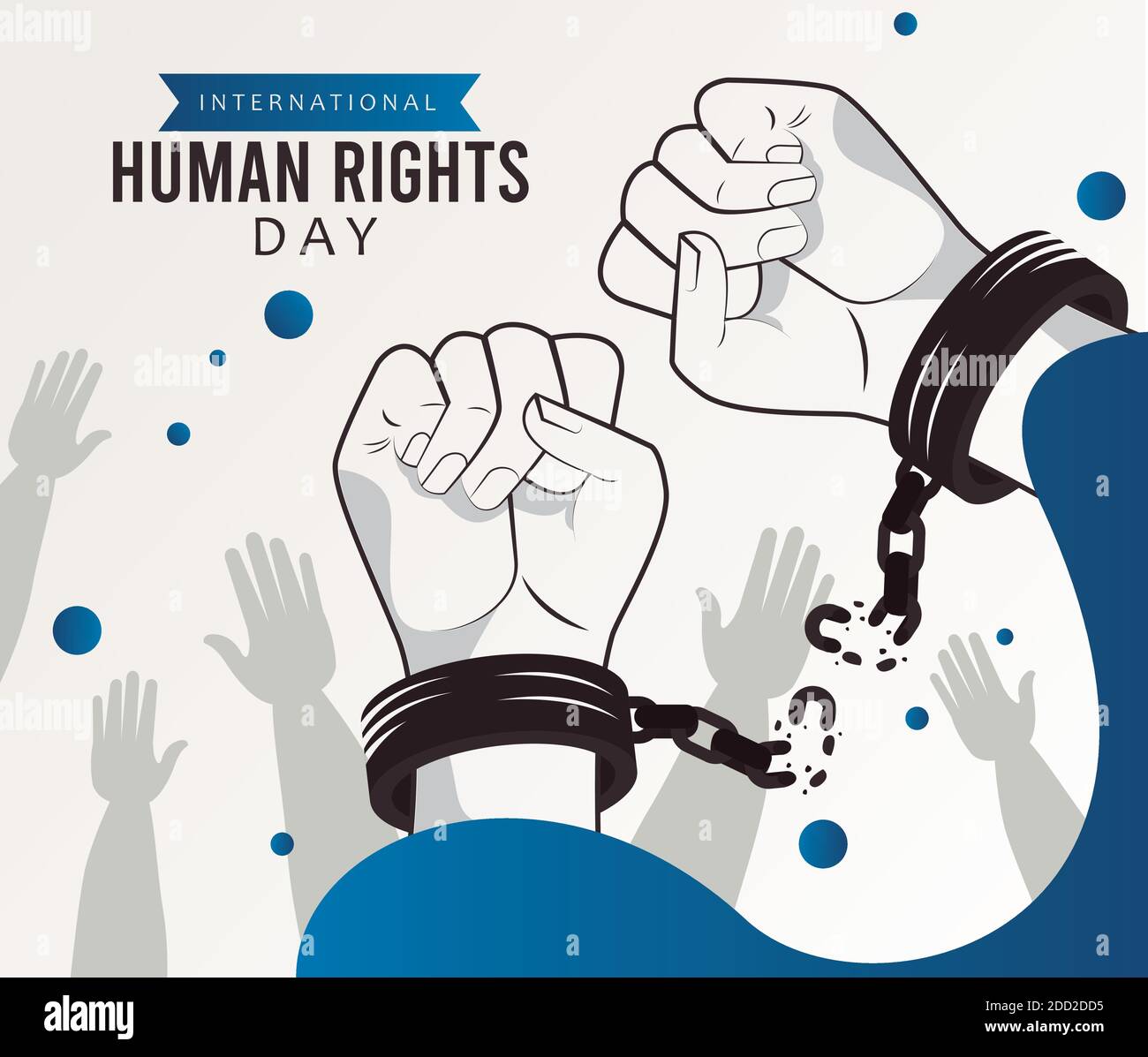 human rights day poster with hands breaking handcuffs vector ...