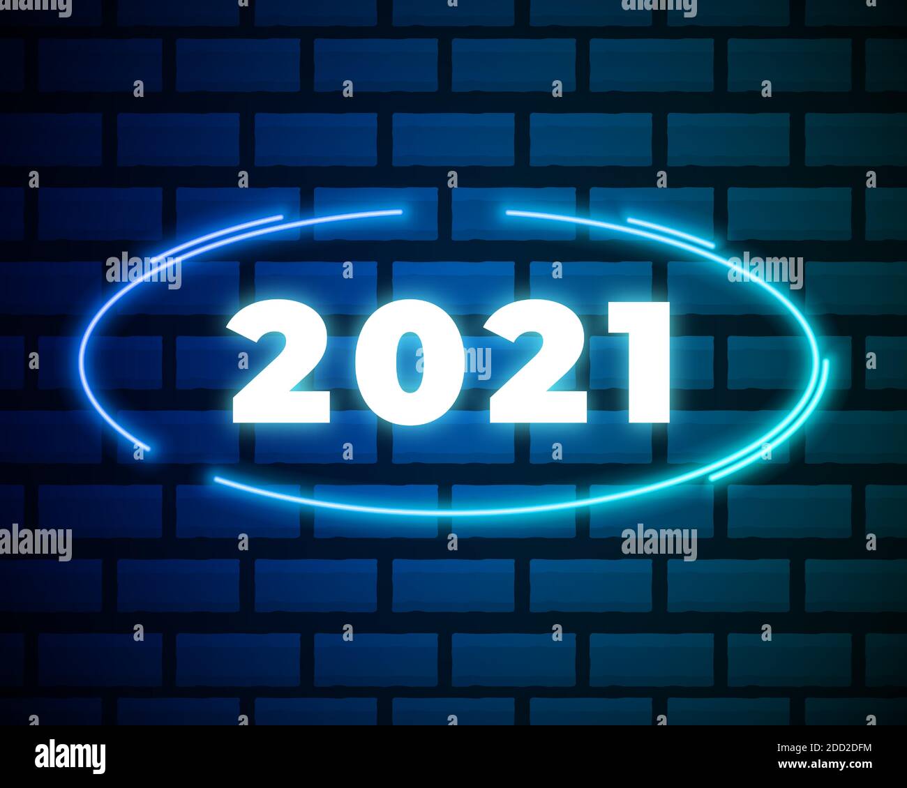 2021 Neon Text. 2021 New Year Design template. Light Banner. Vector ...