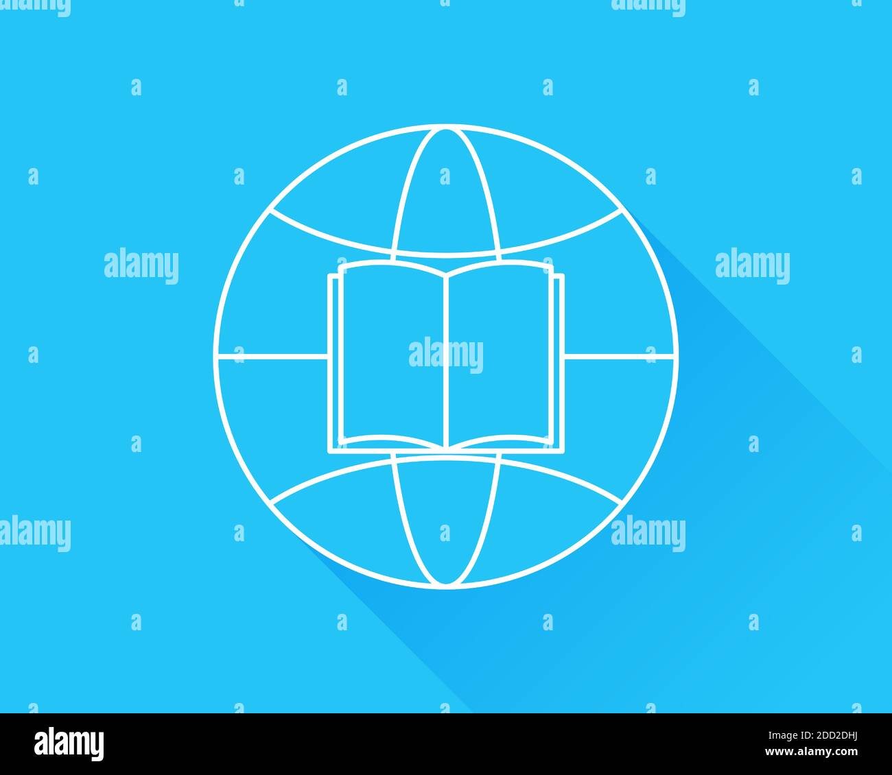 Global learning outline vector icon. Thin line black global learning ...