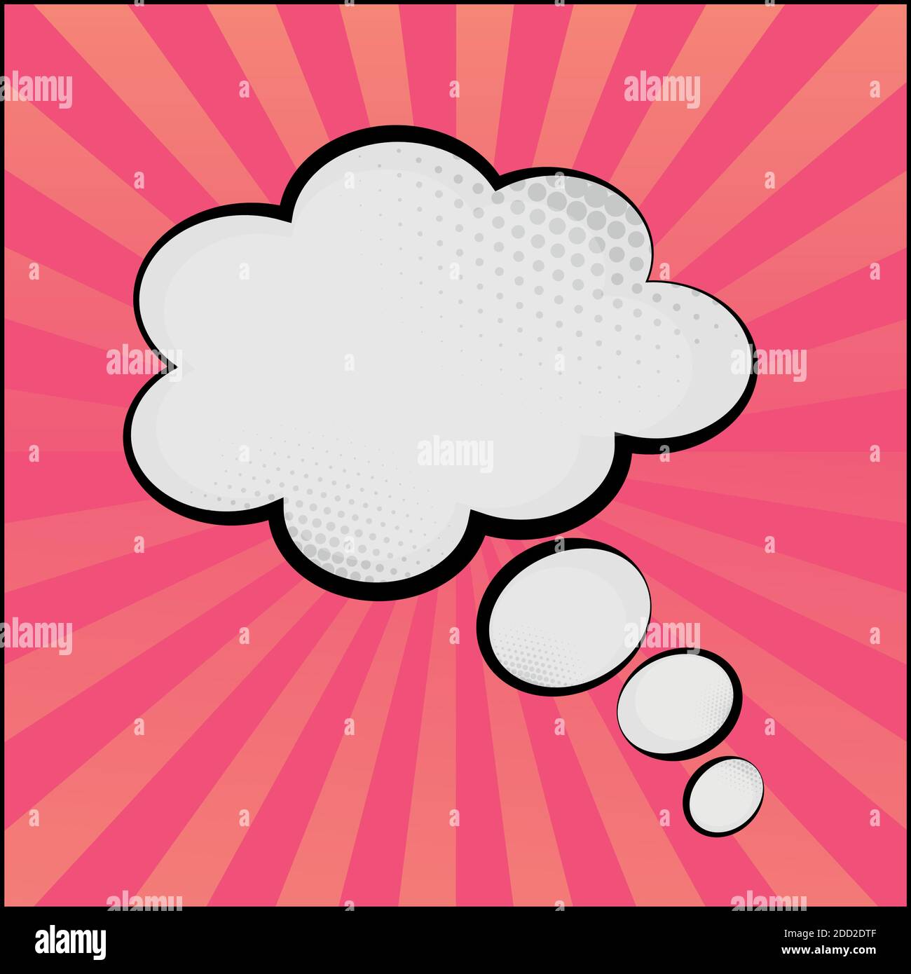 Red comic zoom with lines, dots and elements - Vector illustration ...