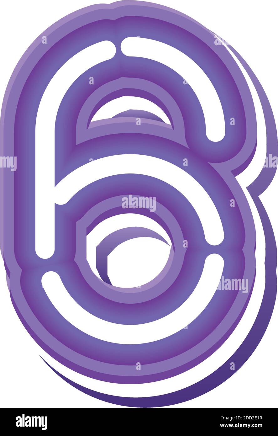 number 6 in purple neon font Stock Vector Image & Art - Alamy