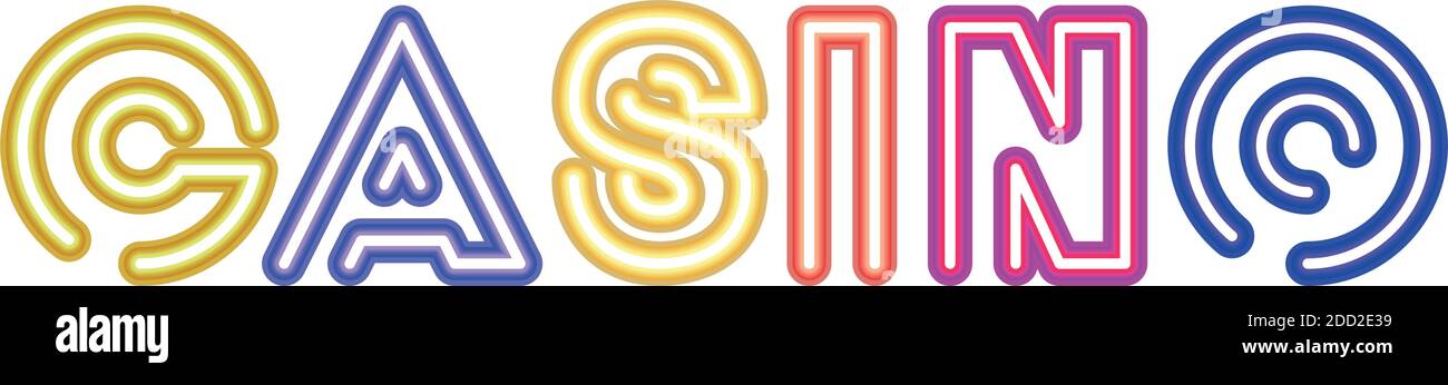 casino lettering in neon font Stock Vector Image & Art - Alamy