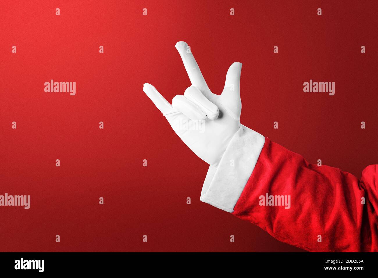 Santa Claus with a hand gesture with a colored background. Merry ...