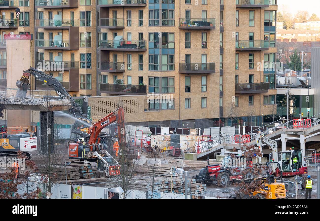 Wembley Stadium, UK. 23rd Nov, 2020. Building works are carried out at ...