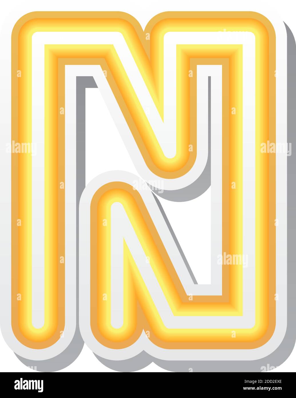 letter N in orange neon font Stock Vector Image & Art - Alamy