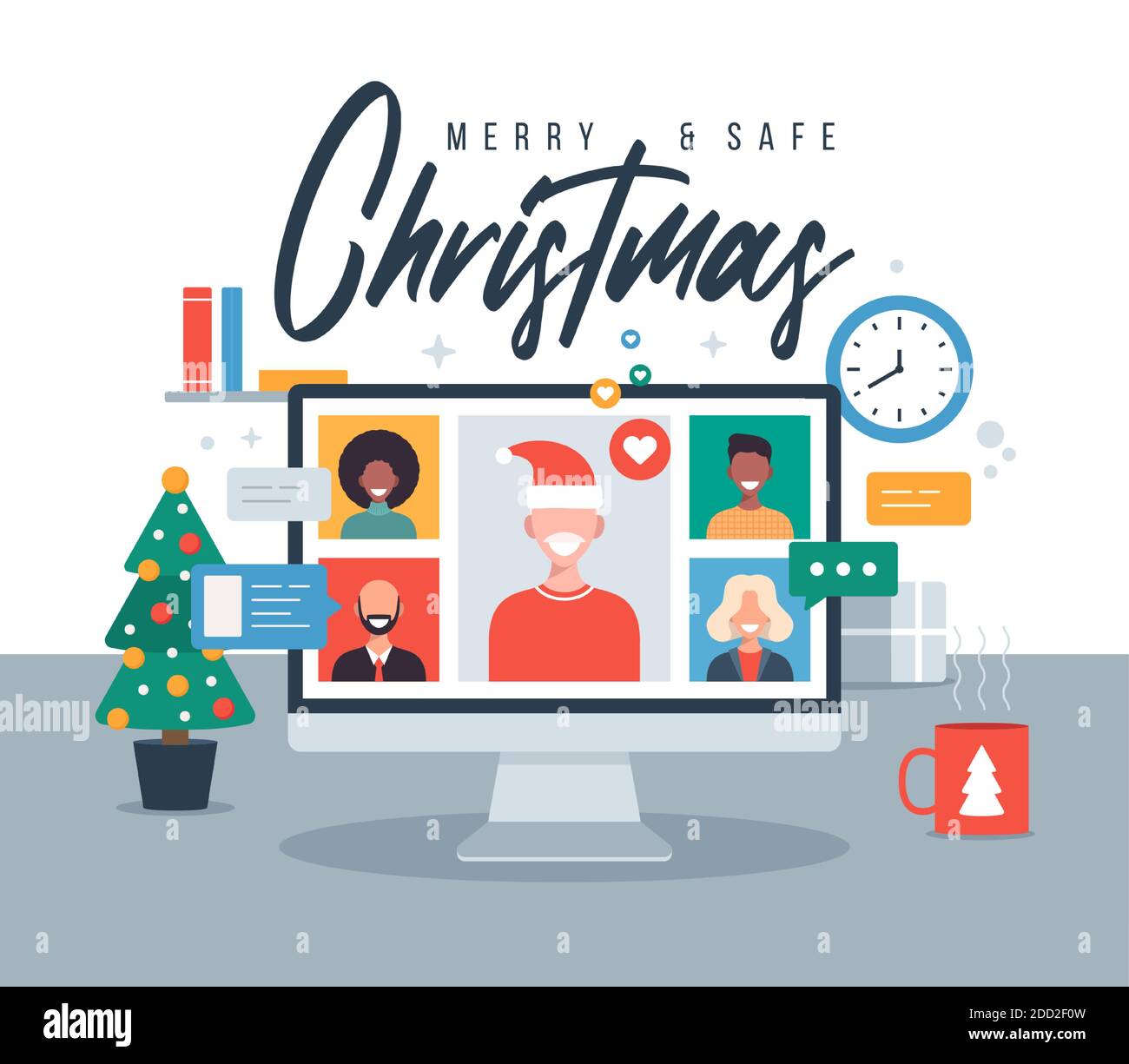 Pc calling Stock Vector Images - Alamy