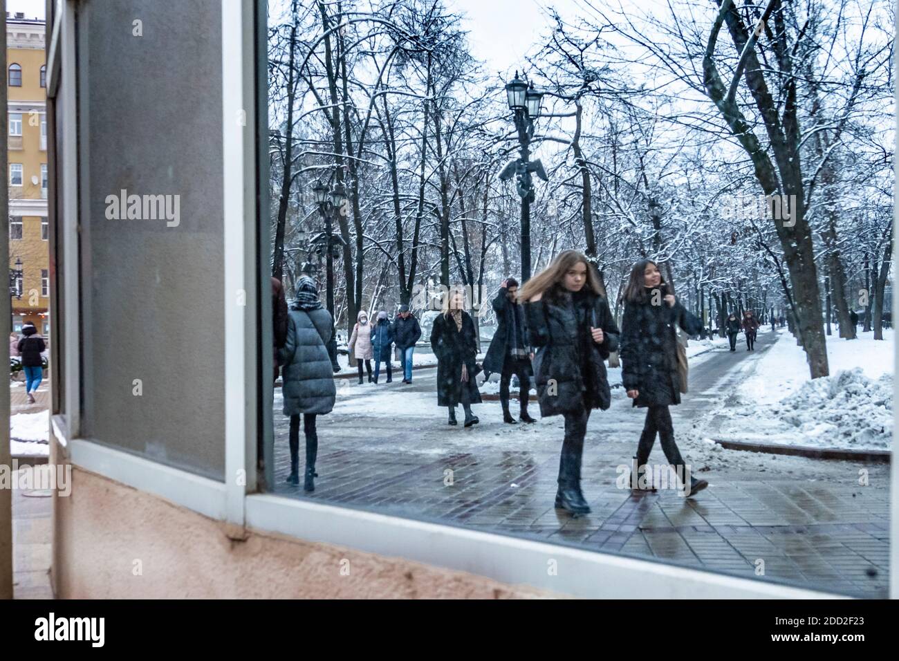 Russia, Moscow. People walk in a street Stock Photo - Alamy