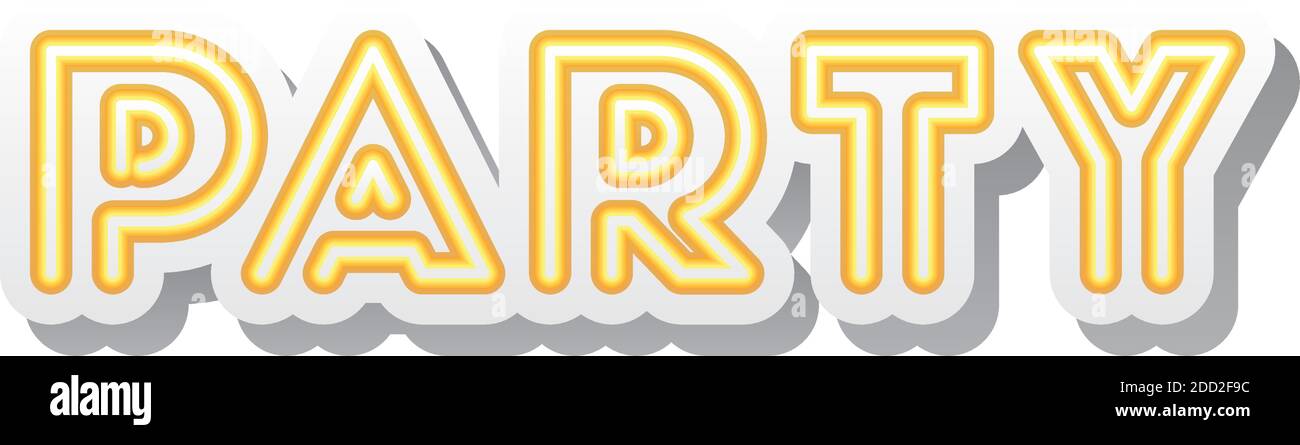 party lettering in neon font Stock Vector Image & Art - Alamy