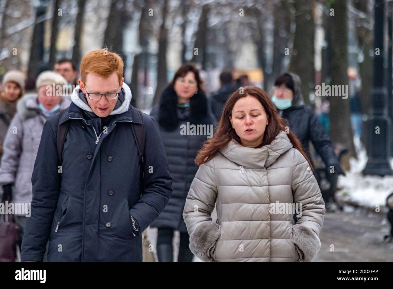Russia, Moscow. People walk in a street Stock Photo - Alamy