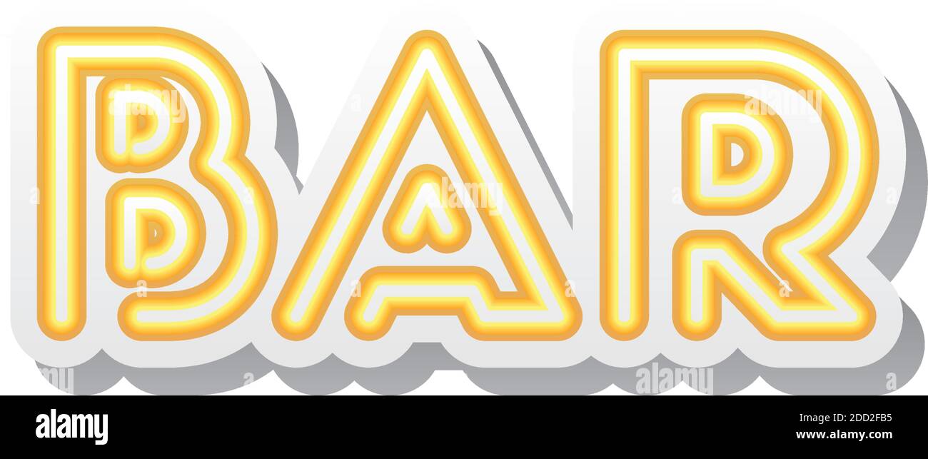 bar lettering in neon font Stock Vector Image & Art - Alamy